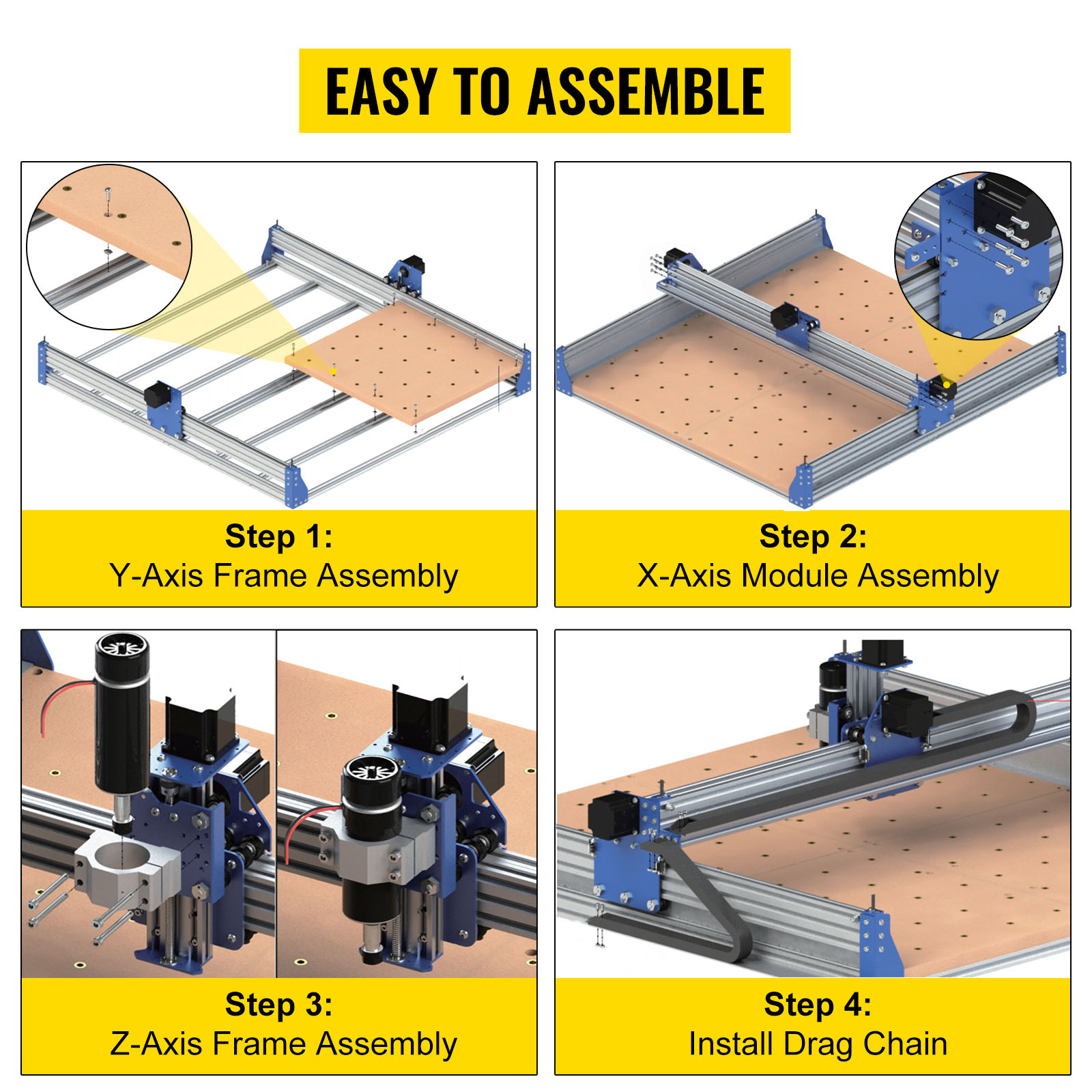 VEVOR CNC Router Kit, Evolution 4 Engraving Machine, Pre-assembly ...