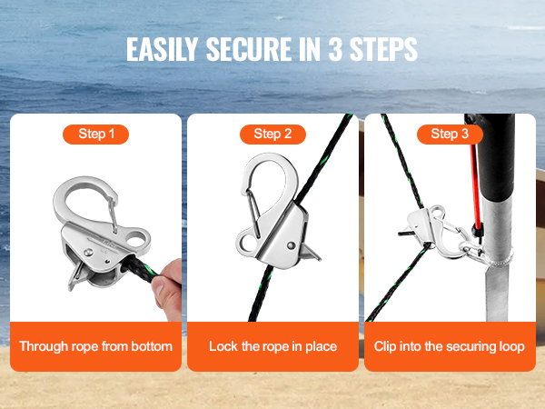 VEVOR Boat Anchor Hook Stainless Steel Knotless Anchor System with ...