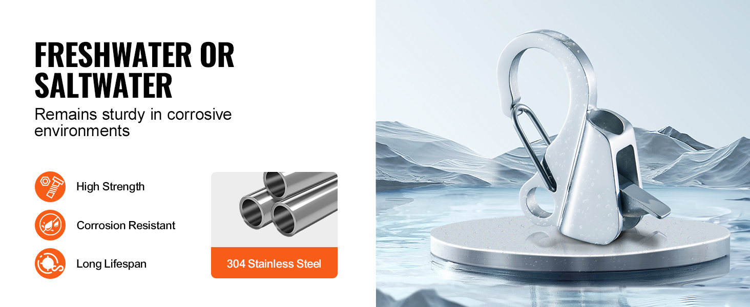 VEVOR Boat Anchor Hook, 304 Stainless Steel Slide Anchor, Knotless ...