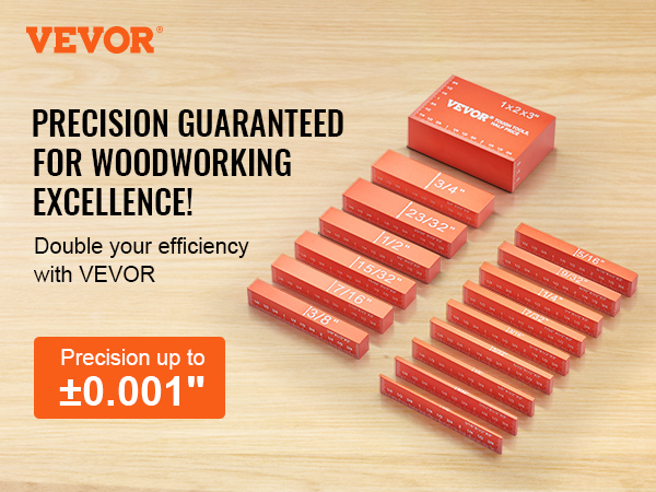 VEVOR Setup Blocks Woodworking Tools, 16-Piece, Precision Height Gauge ...