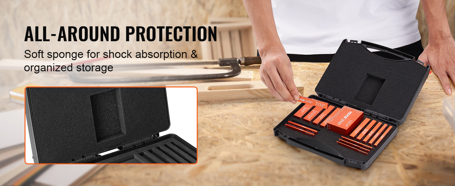 VEVOR Setup Blocks Woodworking Tools, 16-Piece, Precision Height Gauge ...