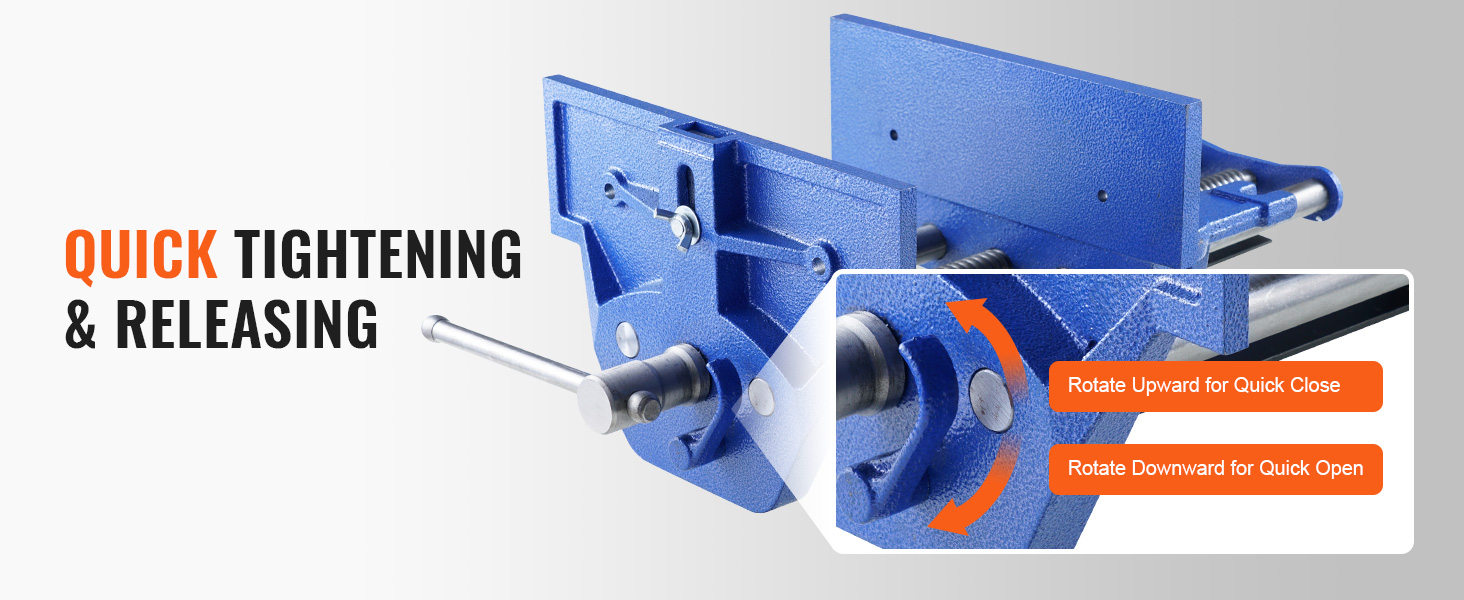 VEVOR Woodworking Vise, 13 inch Woodworking Bench Vise, Heavy-duty Cast ...