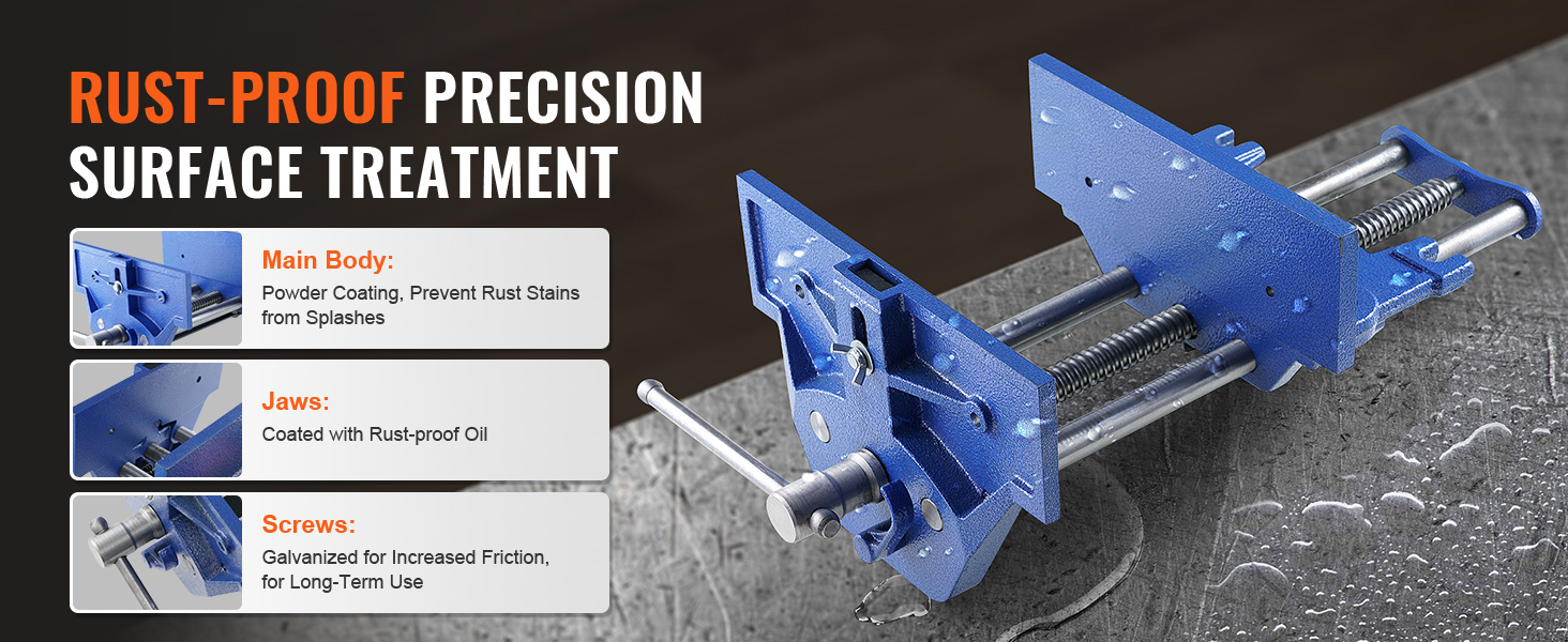 VEVOR Woodworking Vise, 13 inch Woodworking Bench Vise, Heavy-duty Cast ...