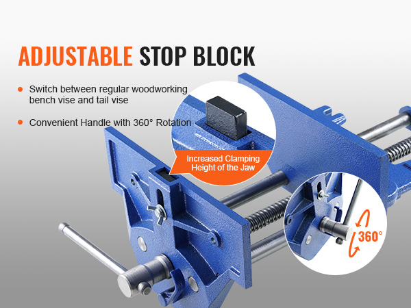 VEVOR Woodworking Vise, 13 inch Woodworking Bench Vise, Heavy-duty Cast ...