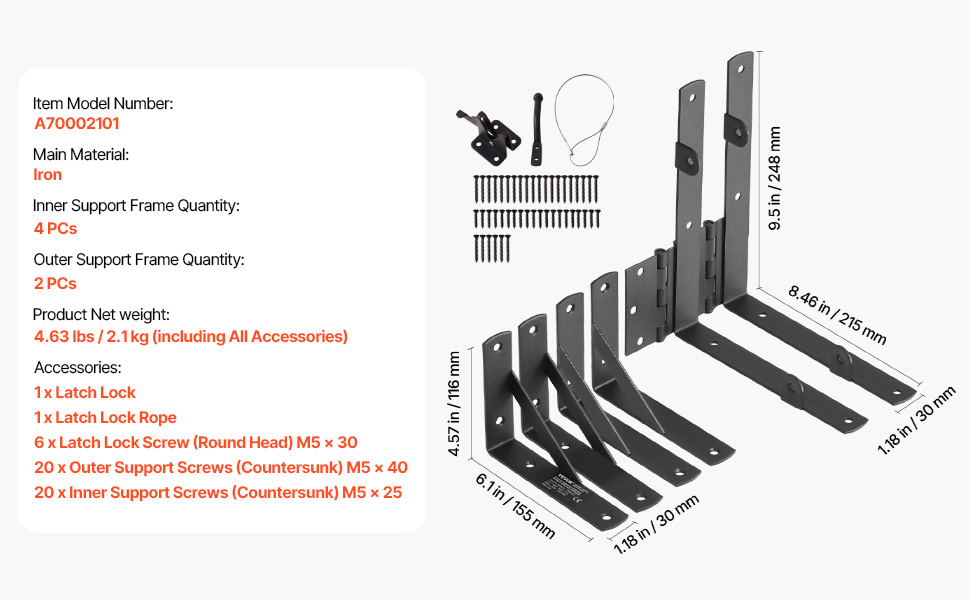 Gate Corner Brace Bracket Anti Sag Gate Frame Hardware Kit for Stable ...