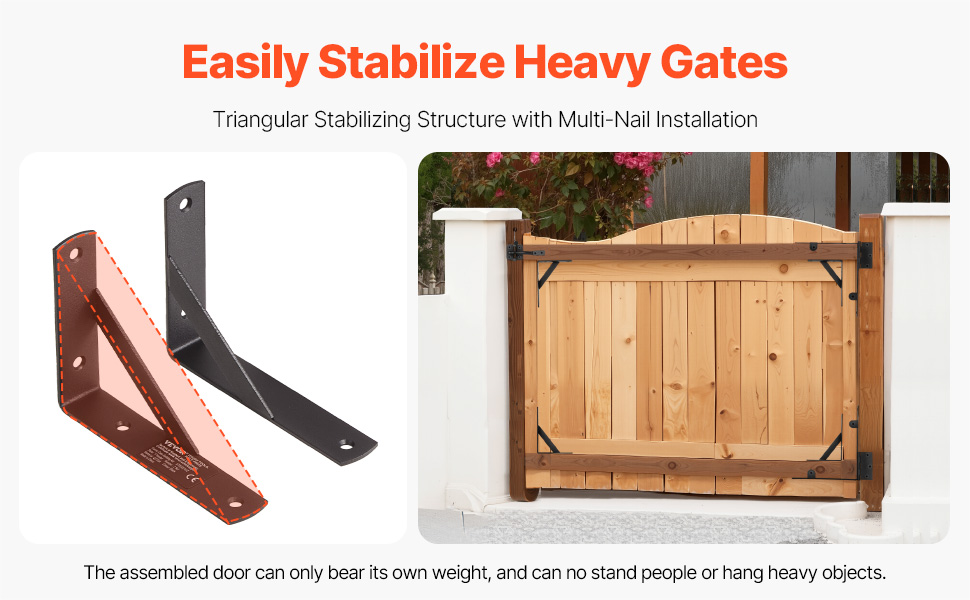 Gate Corner Brace Bracket Anti Sag Gate Frame Hardware Kit for Stable ...