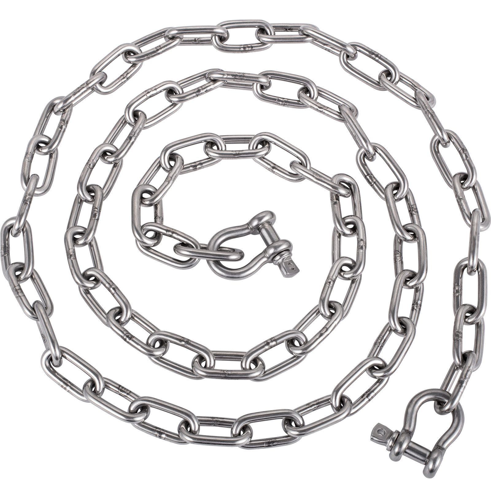 VEVOR Anchor Chain, 20' x 5/16" 316 Stainless Steel Chain, 3/8" Anchor ...