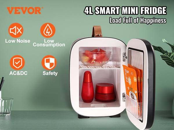 Vevor Mini Fridge, 4 Liter/6 Can Small Refrigerator for Beverage ...