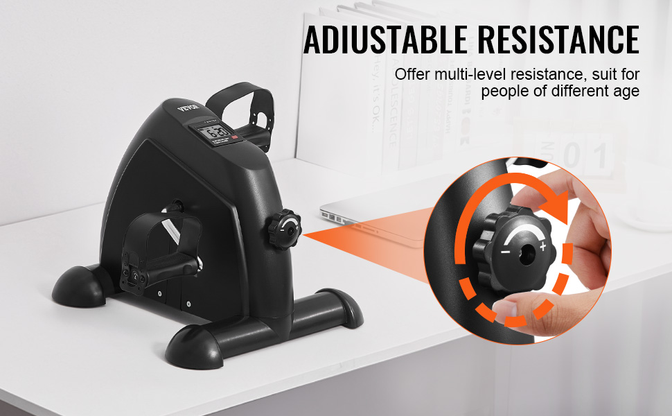 Under Desk Bike Pedal Exerciser Portable Mini Exercise Bike for Arm Leg ...
