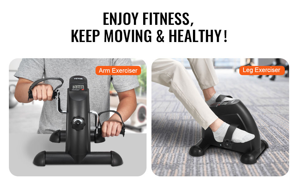 Under Desk Bike Pedal Exerciser Portable Mini Exercise Bike for Arm Leg ...