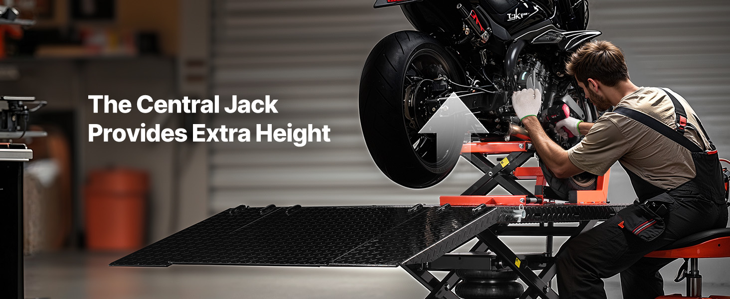Motorcycle Jack Lift 1500lb Pneumatic Motorcycle Hoist Stand Removable ...