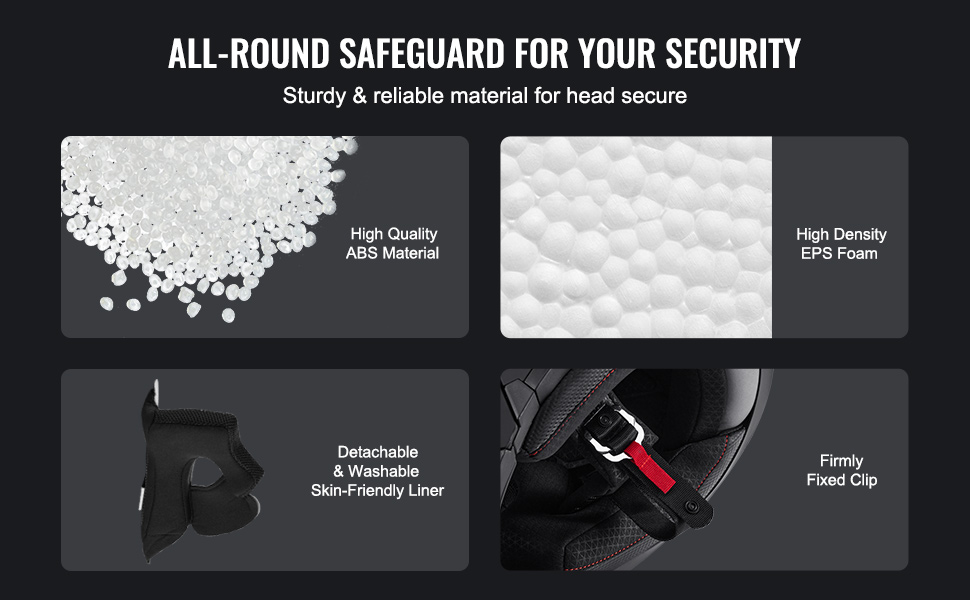 VEVOR Unmasked Motorcycle Helmet Motocross Helmet with Bluetooth Slot ...