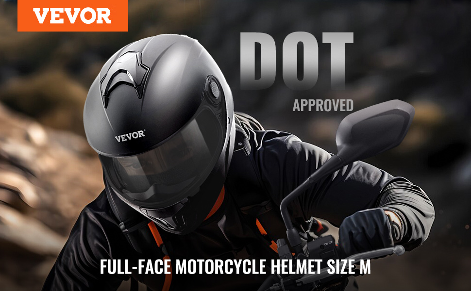 VEVOR Full Face Motorcycle Helmet Motocross Helmet with Bluetooth Slot ...