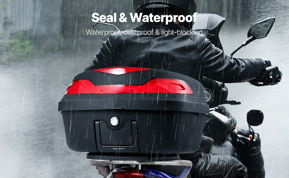 48L Motorcycle Top Case Universal Motorbike Tail with Reflective Panel ...