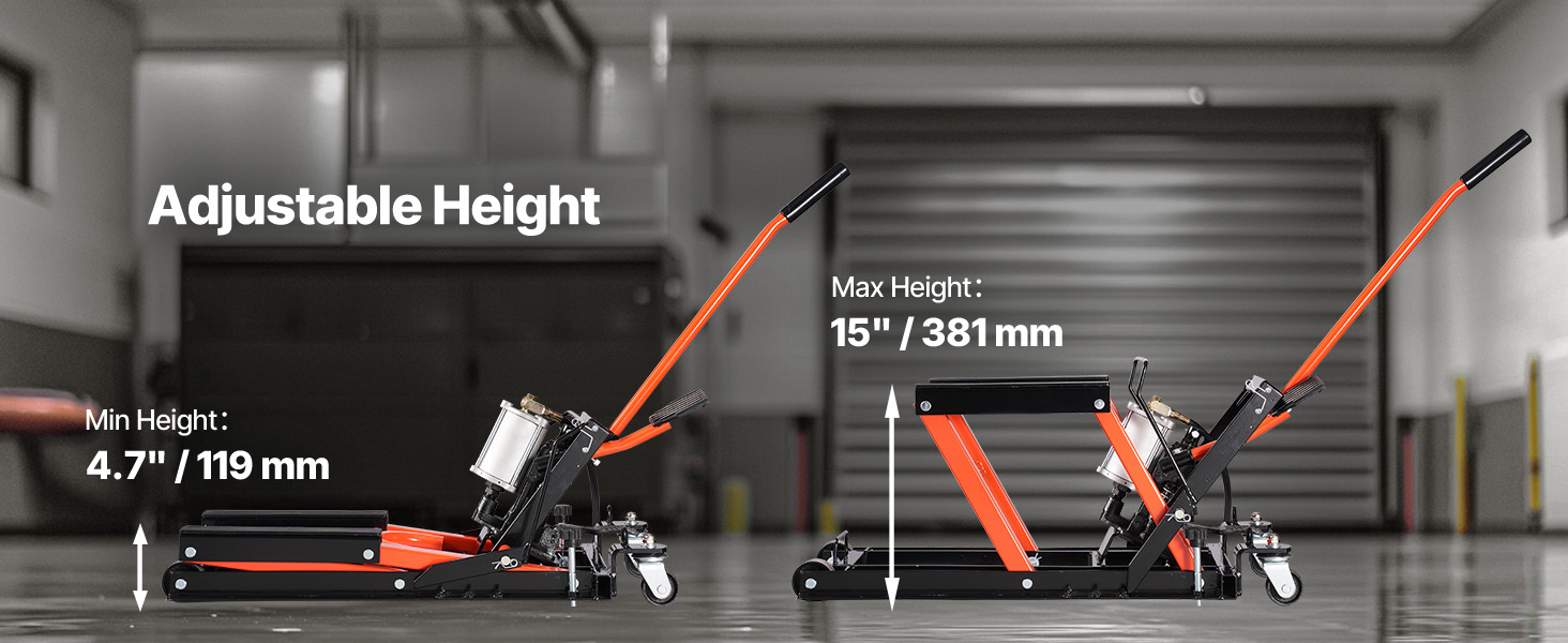 1500lbs Hydraulic & Pneumatic Motorcycle Jack Lift Hoist Stand Bike 2 ...