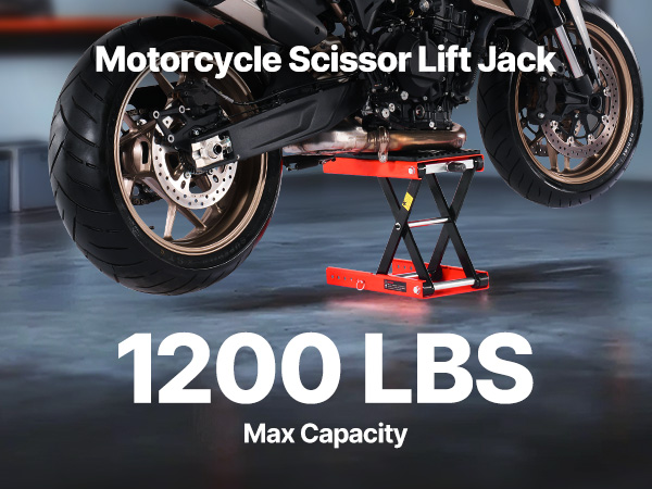 Motorcycle Scissor Lift Jack 1200lbs Wide Deck ATV Bike Lift Hoist ...