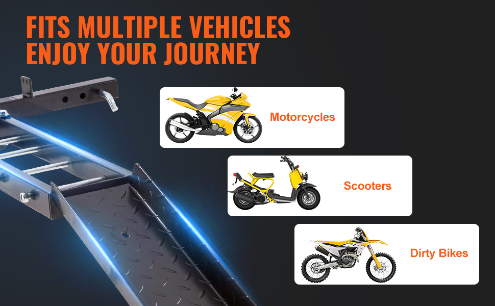 VEVOR Motorcycle Carrier, 600 LBS Steel Motorcycle Carrier Hitch Mount ...