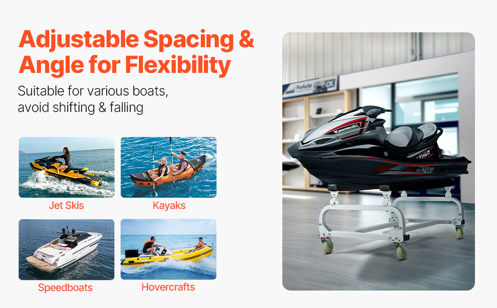 VEVOR Watercraft PWC Dolly Boat 1000 lbs Capacity Jet Ski Stand Storage ...