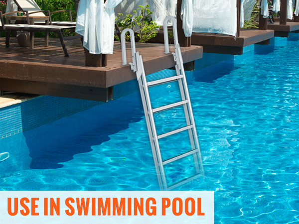 VEVOR Dock Ladder Flip Up 5 Steps, 350lbs Load Capacity, Aluminum ...