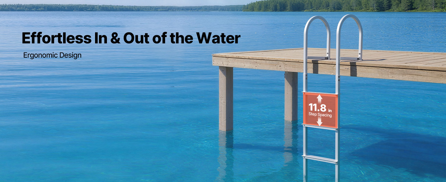 VEVOR Dock Ladder, Removable 5 Steps, 500 lbs Load Capacity, Aluminum ...