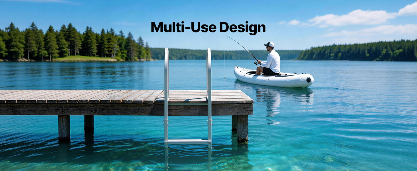 VEVOR Dock Ladder, Removable 5 Steps, 500 lbs Load Capacity, Aluminum ...