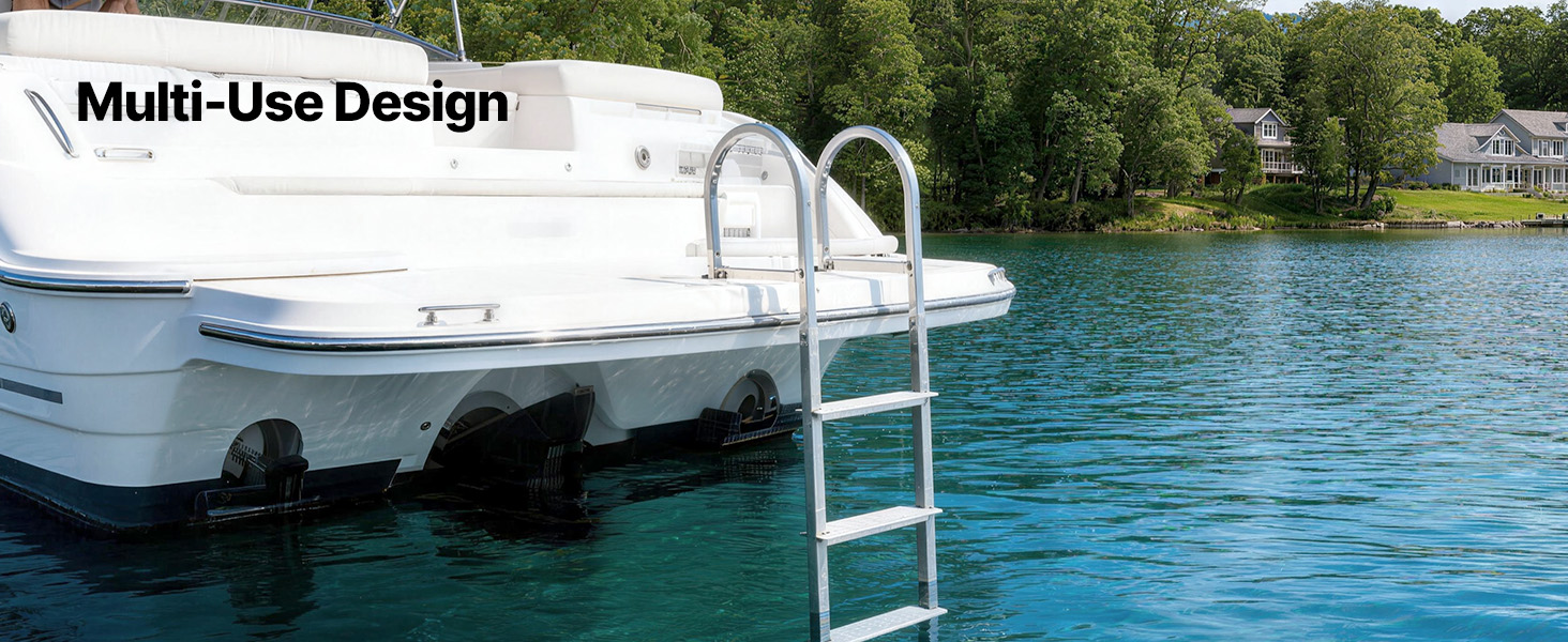 VEVOR Dock Ladder, Removable 5 Steps, 500 lbs Load Capacity, Aluminum ...