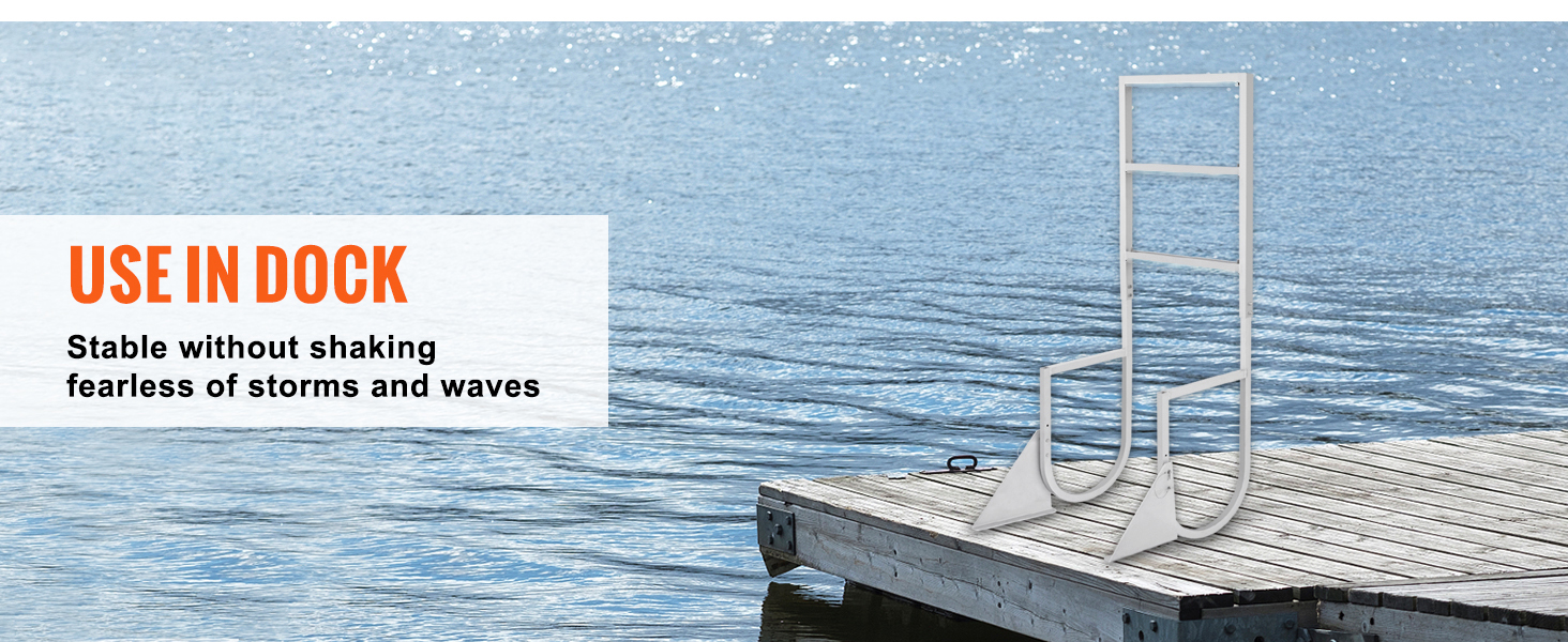 VEVOR Dock Ladder, Flip-Up 3 Steps, 350 lbs Load Capacity, Aluminum ...