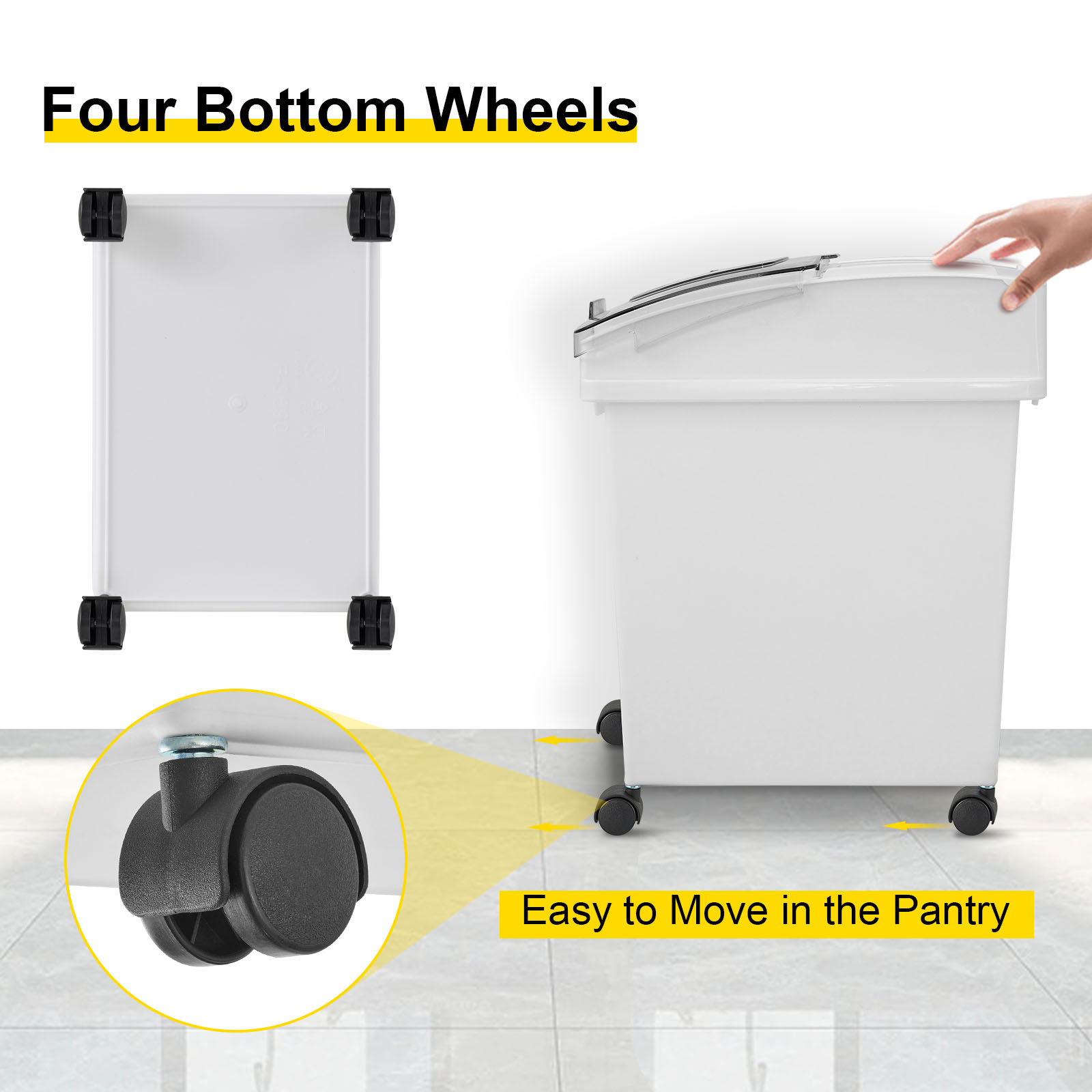 VEVOR Ingredient Bin, 5.2 Gallons Capacity Ingredient Storage Bin, 3 ...
