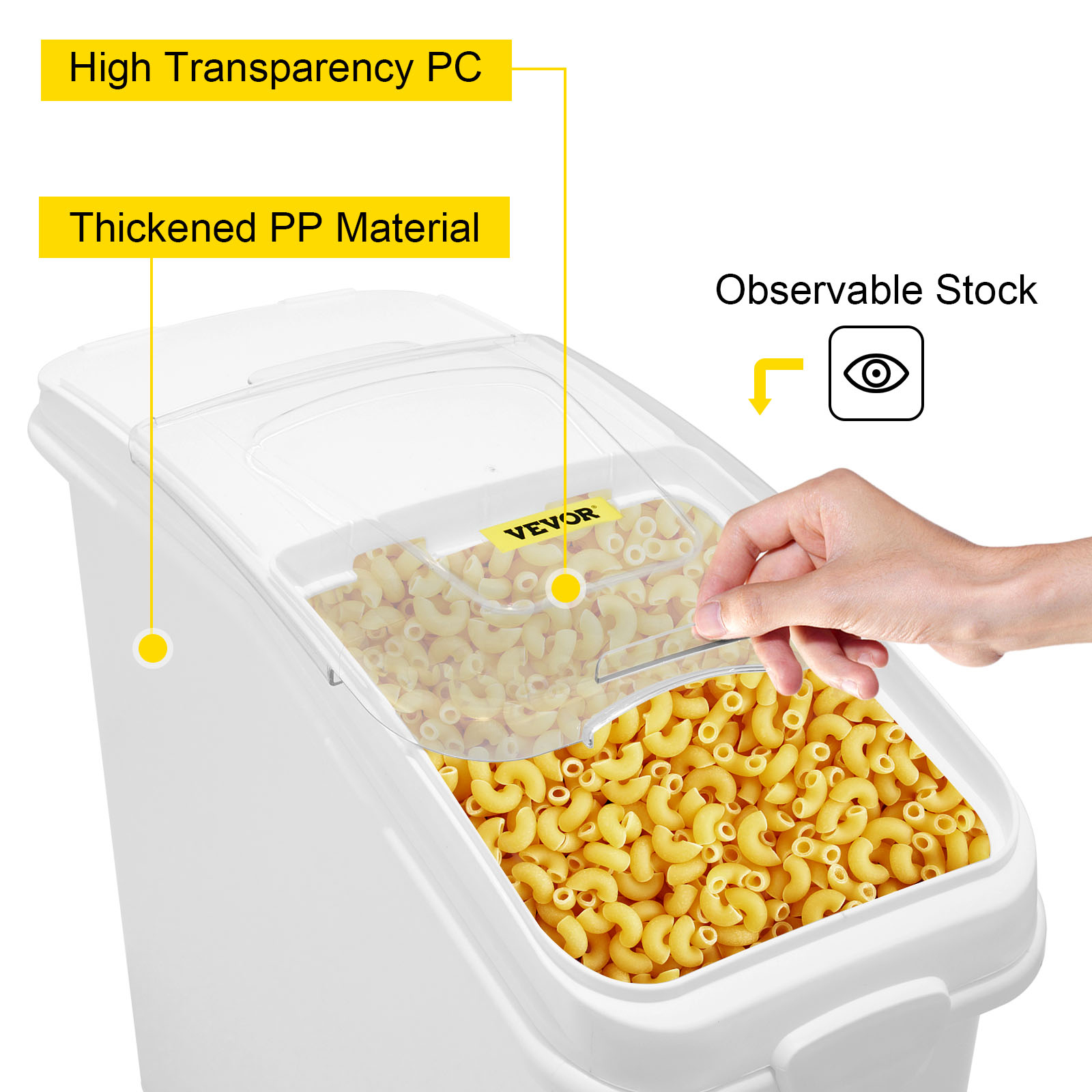 VEVOR 21 Gallon Ingredient Bin with Scoop 400 Cup Ingredient Bin with ...