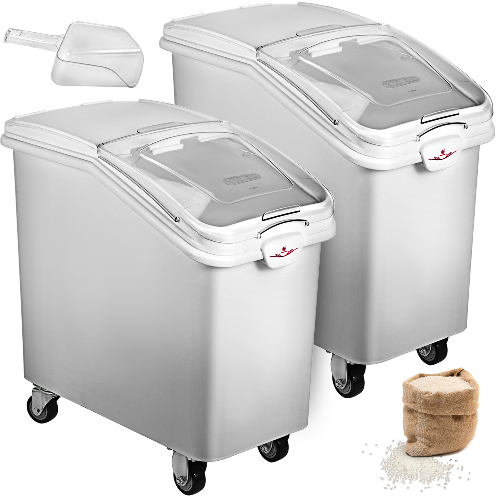 2x Ingredient Bin With Casters 21 Gallon Food Safe Restaurant Kitchen ...