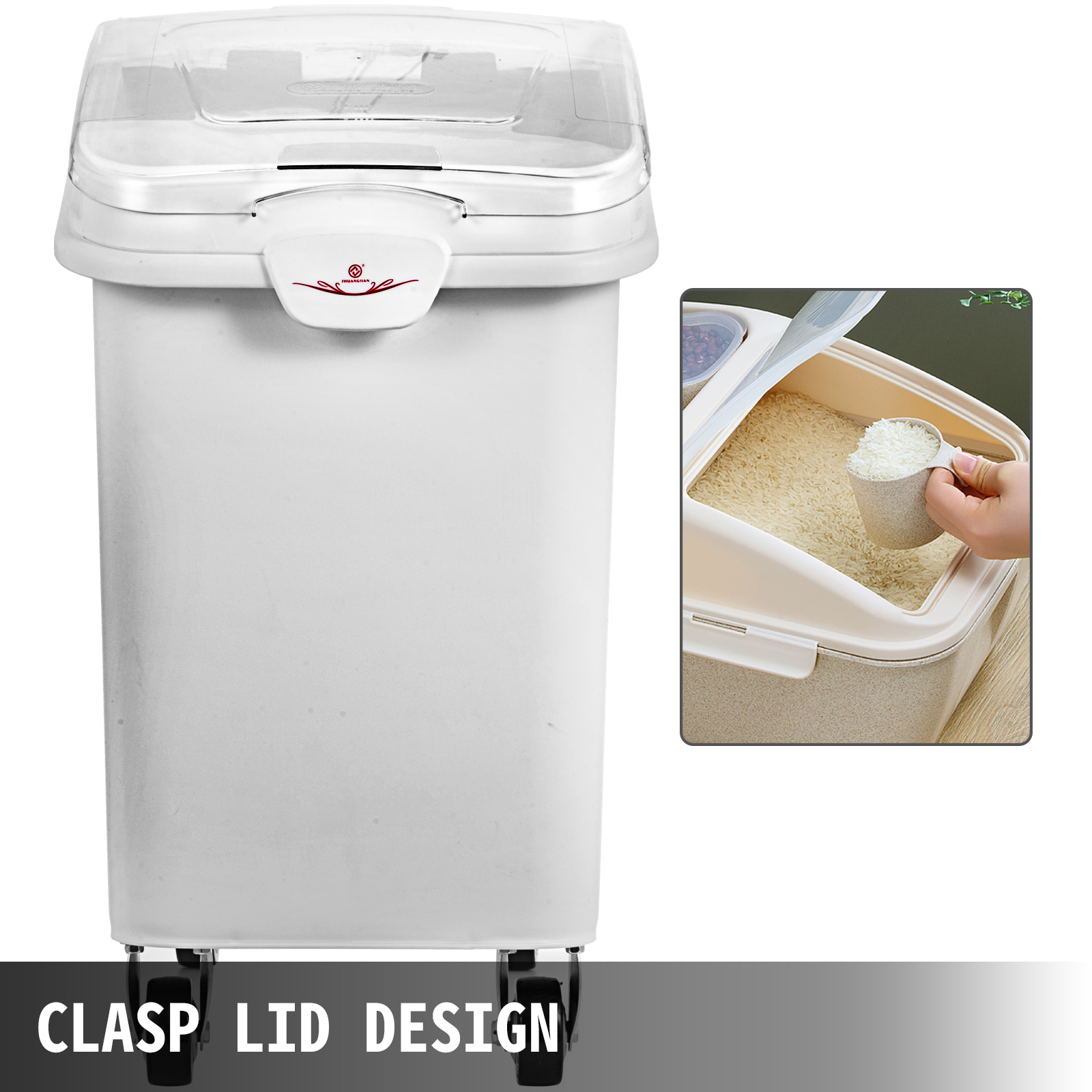 2x Ingredient Bin With Casters 21 Gallon Food Safe Restaurant Kitchen ...