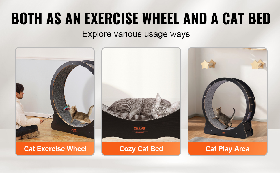 VEVOR Cat Exercise Wheel 43.3" Large Cat Treadmill Wheel for Indoor ...