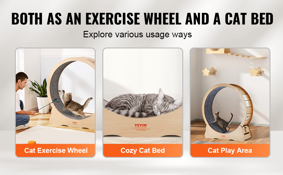 Cat Exercise Wheel 43.3" Large Cat Treadmill Wheel for Indoor Cats ...