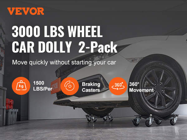 VEVOR Car Dolly Wheel Tire Dolly 2 PCS Heavy Duty Skate Auto Repair ...