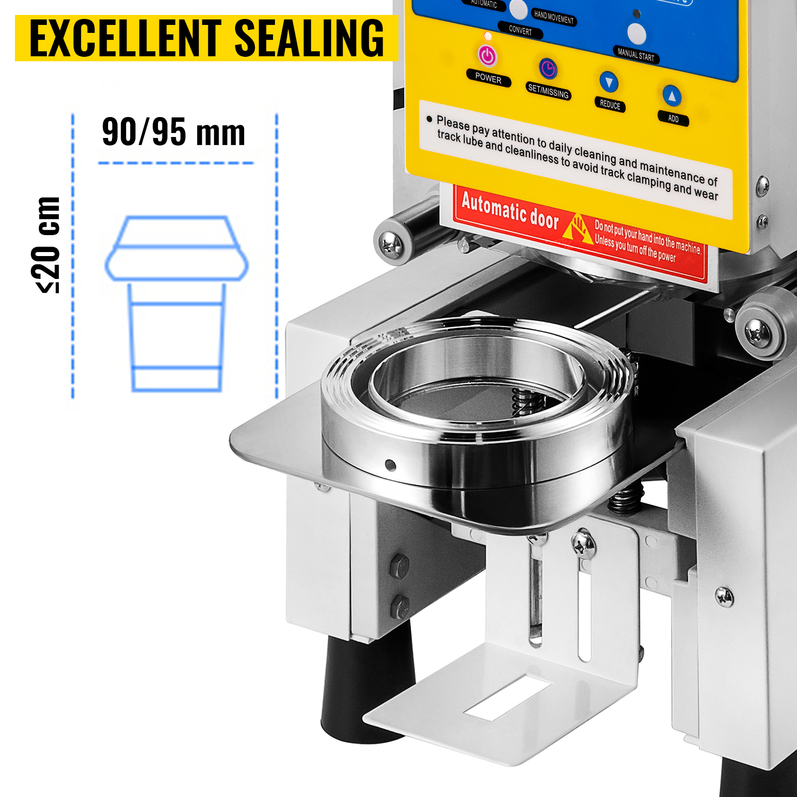 VEVOR Automatic Cup Sealing Machine 90/95 mm Cup Diameter Boba Cup ...