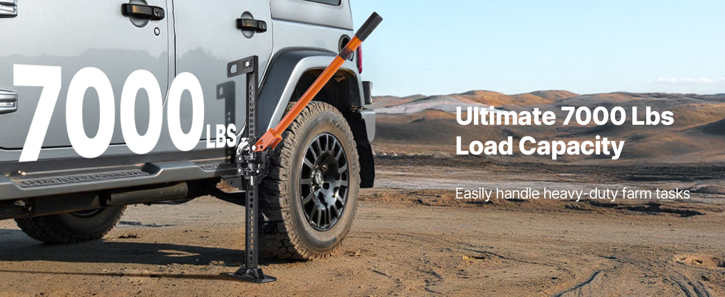 34" Off Road Farm Jack Hoist 7000 Lbs High Lift Tractor Vehicle's Winch ...