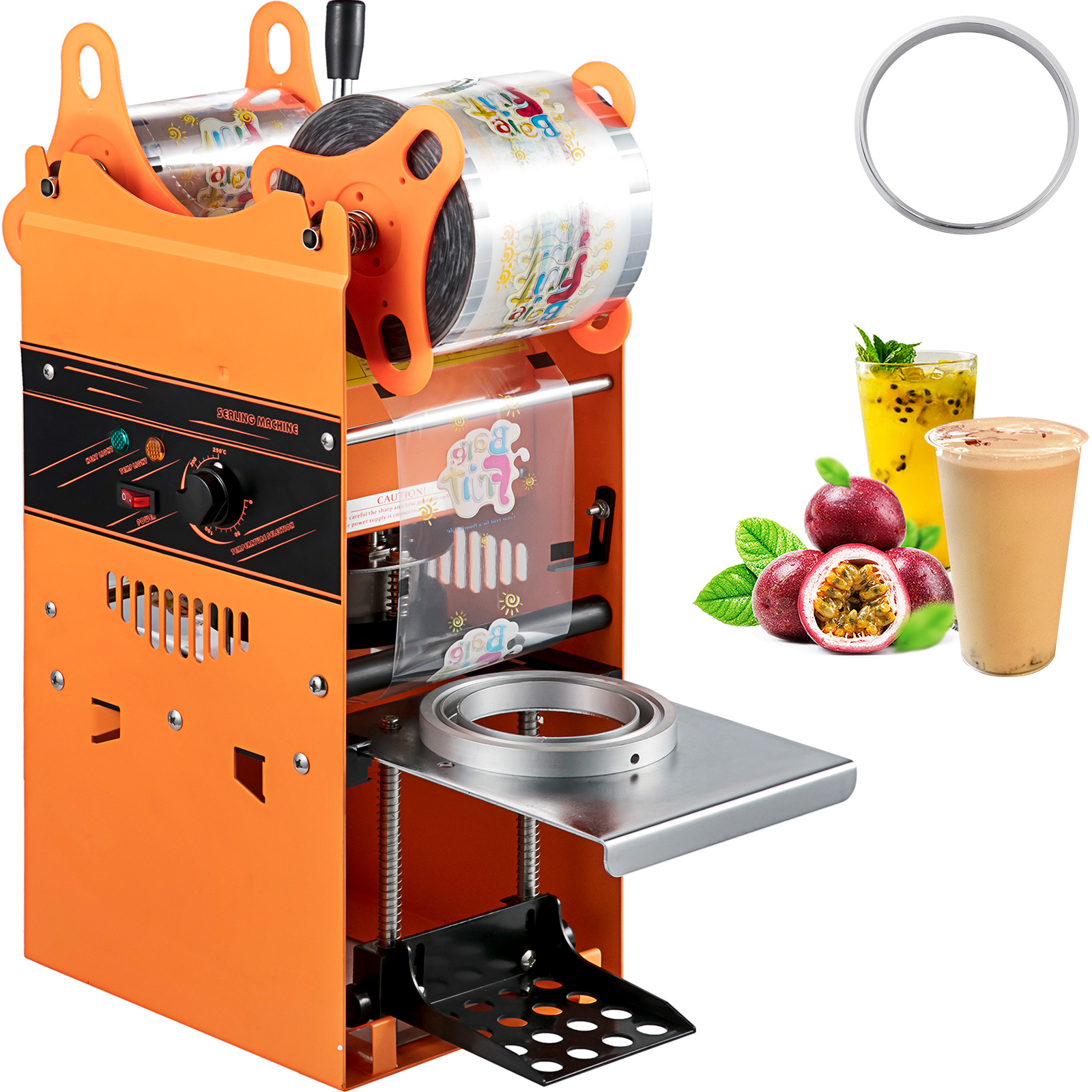 VEVOR Manual Tea Cup Sealer Machine, 300-500 Cup/h Manual Boba Tea ...