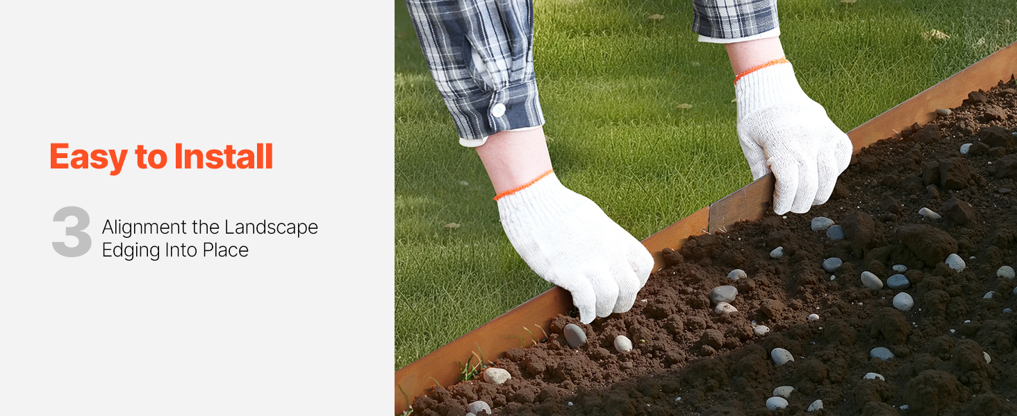 VEVOR Steel Landscape Edging 10 Packs 40 x 4.5in Weather-Resistant for ...