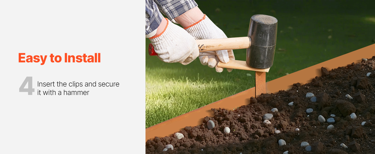 VEVOR Steel Landscape Edging 10 Packs 40 x 4.5in Weather-Resistant for ...