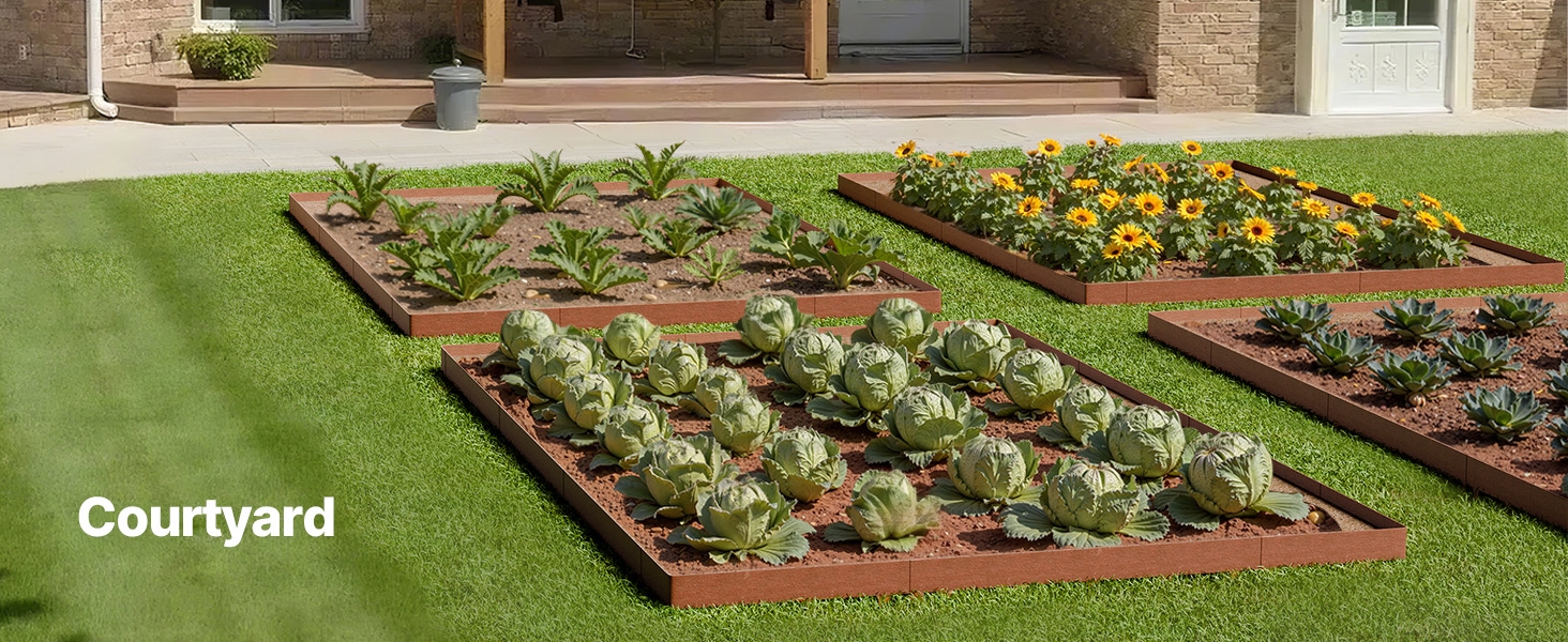 VEVOR Steel Landscape Edging 10 Packs 40 x 4.5in Weather-Resistant for ...