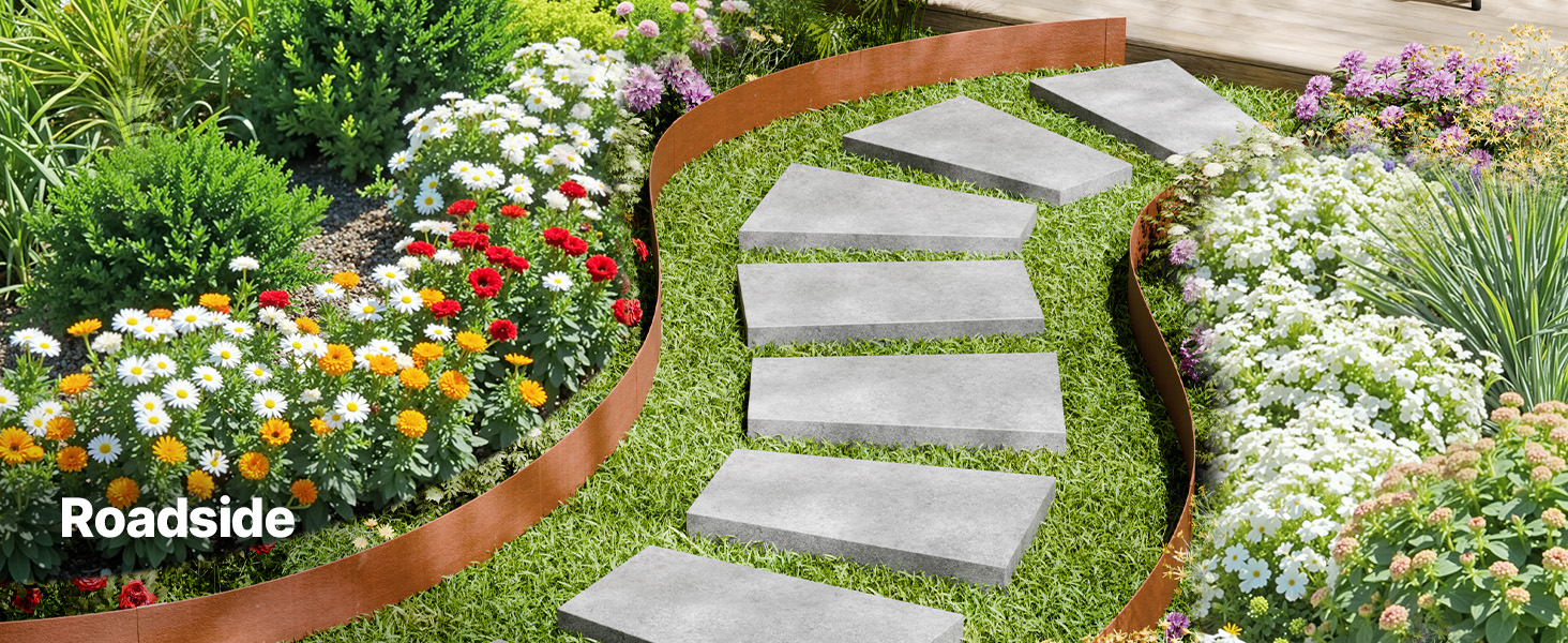 VEVOR Steel Landscape Edging 10 Packs 40 x 4.5in Weather-Resistant for ...