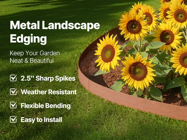 Steel Landscape Edging 10 Packs 40x4.5in Weather-Resistant Garden ...