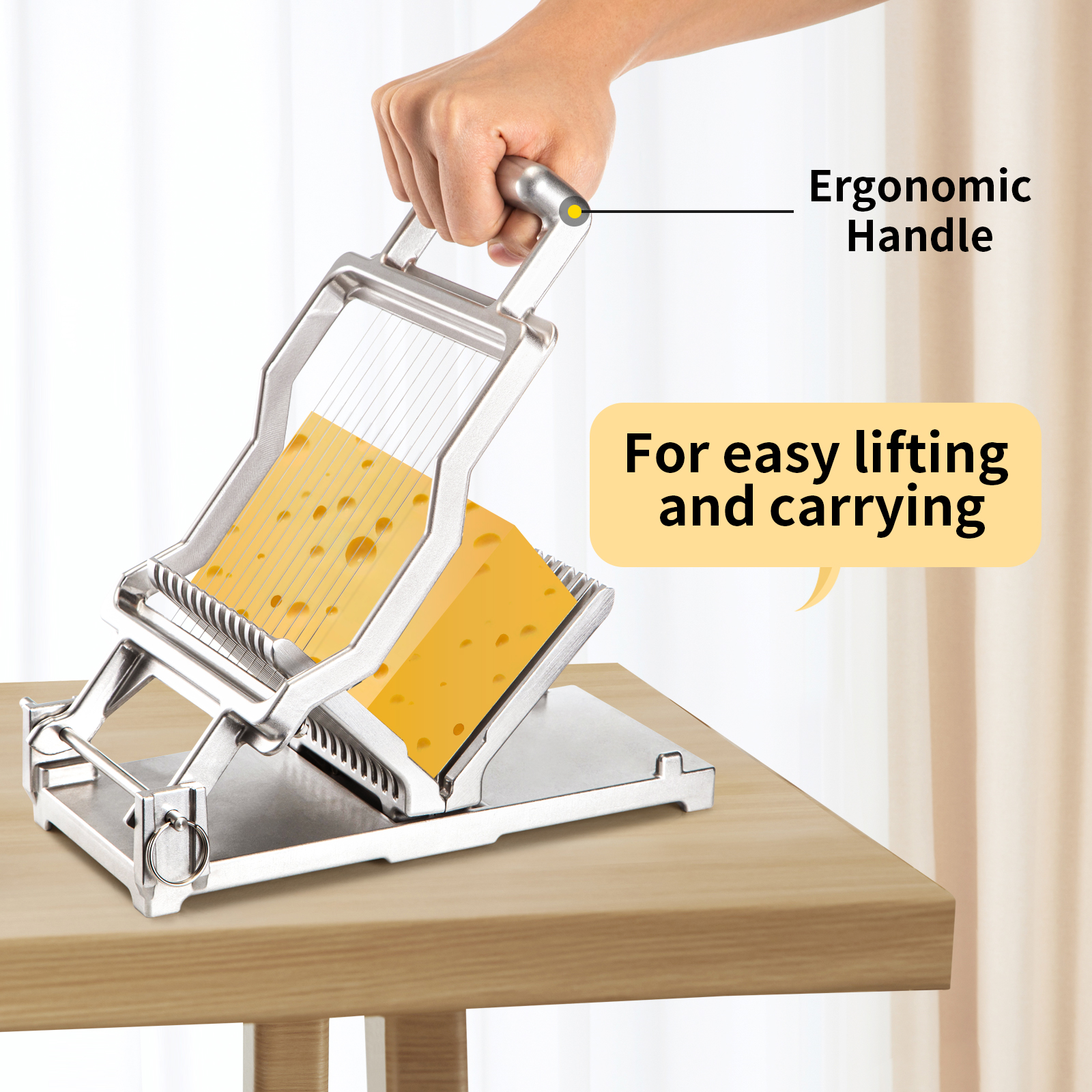 VEVOR Cheese Cutter With Wire 1 cm & 2 cm Cheeser Butter Cutting Blade ...