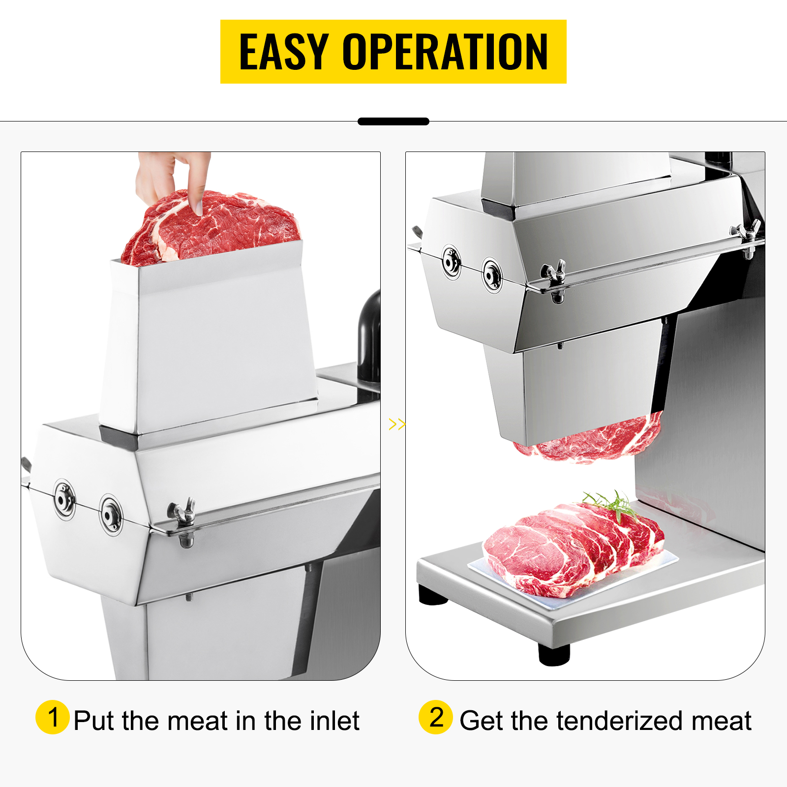 VEVOR Commercial Meat Tenderizer 450W Stainless Steel 110V Electric ...