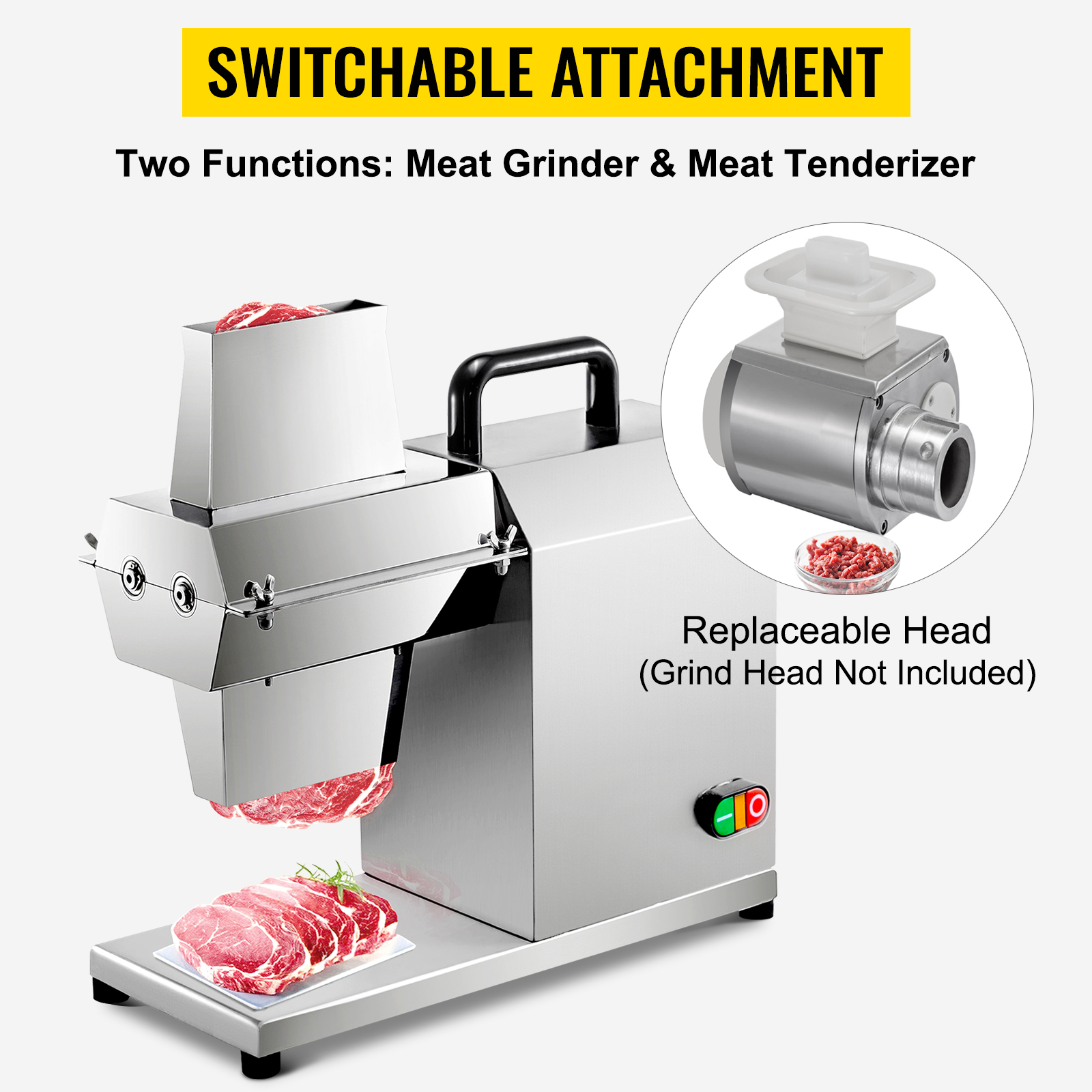 VEVOR Commercial Meat Tenderizer 450W Stainless Steel 110V Electric ...