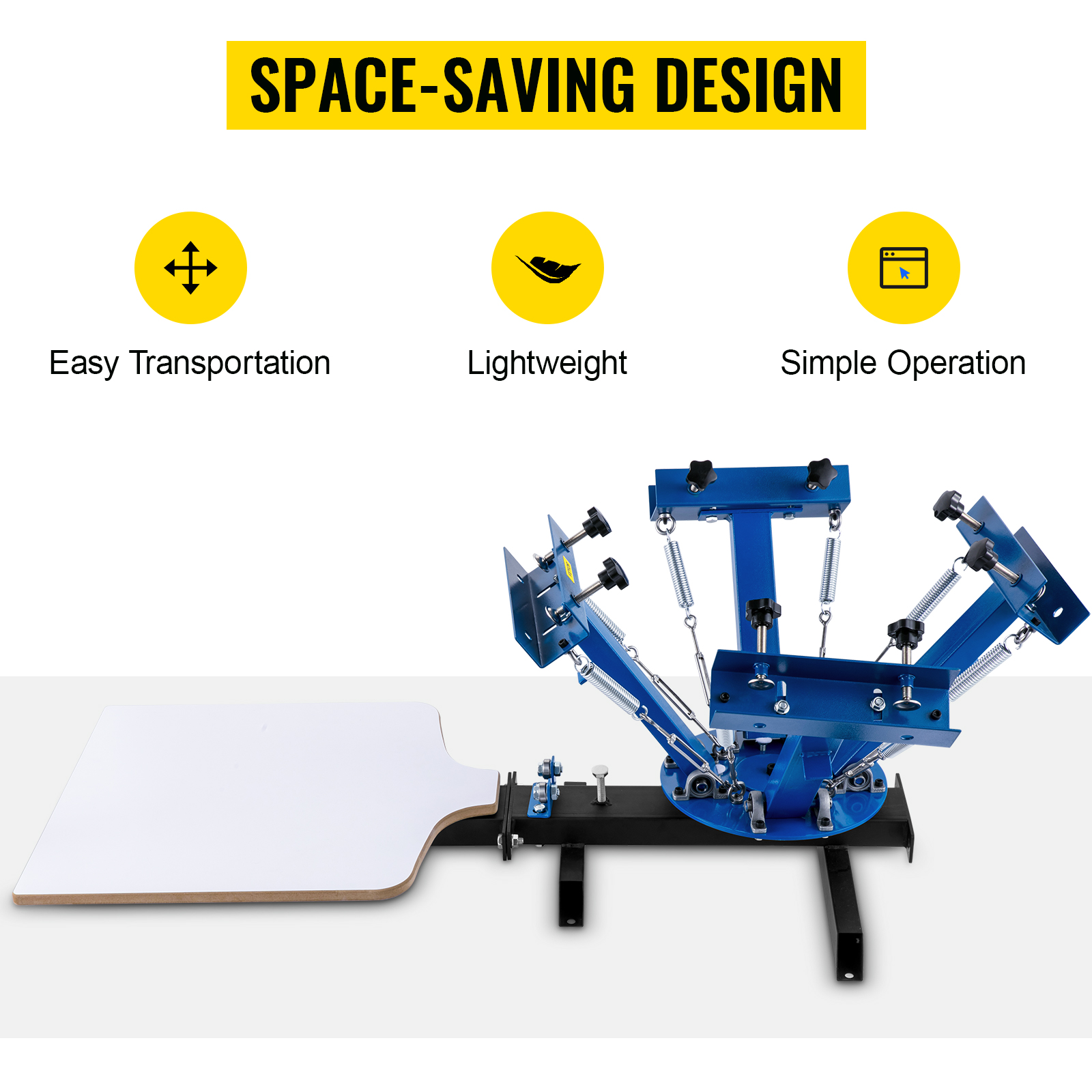 VEVOR Screen Printing Machine, 4 Color 1 Station Screen Printing Press ...