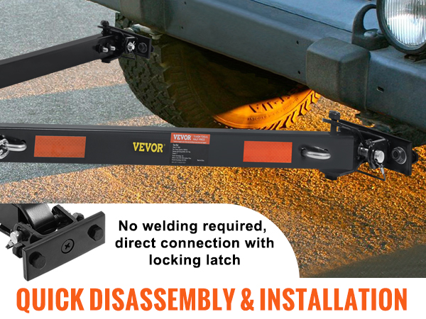 VEVOR Tow Bar, 5500 lbs Towing Capacity with Chains, Powder-Coating ...