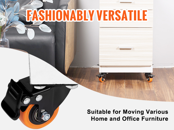 VEVOR Caster Wheels, 2-inch Swivel Plate Casters, Set of 4, with ...
