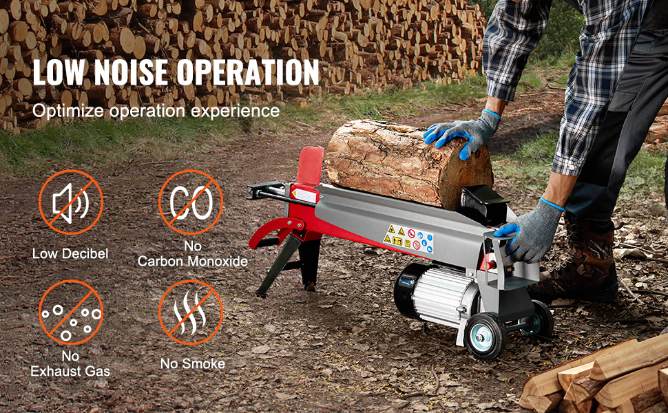 VEVOR 6.5T Force Electric Log Splitter 3400 RPM Log Splitter with 1.75 HP Motor | VEVOR US