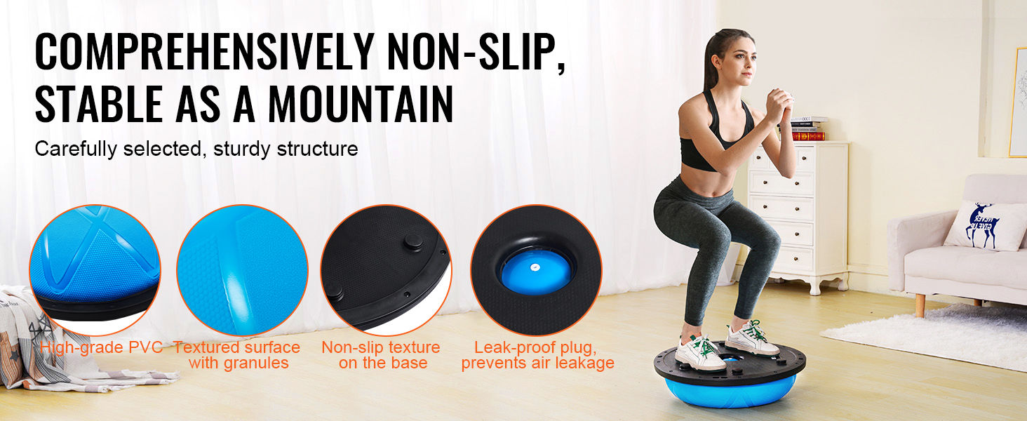 VEVOR Half Exercise Ball Trainer, 23 inch Balance Ball Trainer, 660 lbs ...